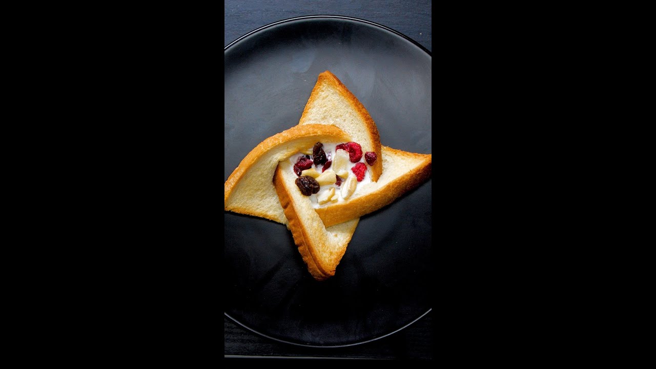 【このパン♡バズっとる！】手裏剣トーストの超簡単な作り方！！無限食パンレシピ / Ninja Star Toast #shorts - La ...